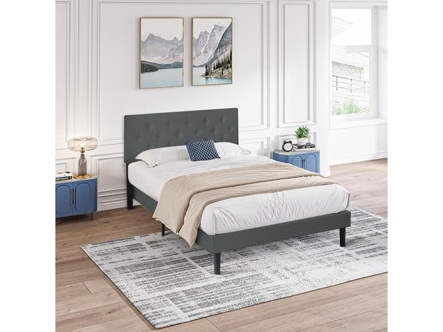 Click here for Queen Size Upholstered Platform Bed Frame with Mod... prices