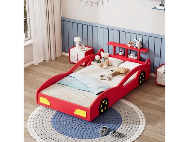 Click here for Wooden Race Car Bed Car-Shaped Platform Twin Bed w... prices