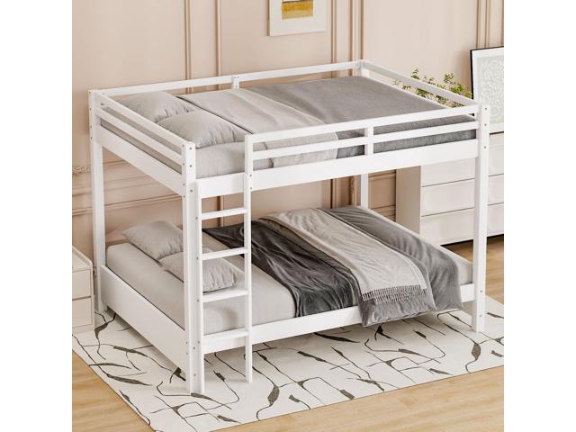 Click here for Wood Queen Size Bunk Bed with Ladder  White prices