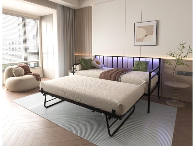 Click here for Twin Daybed with RGB LED Lights & Charging Station... prices