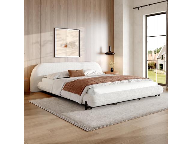 Click here for King Size Bed Frame with Boucle Fabric  Upholstere... prices