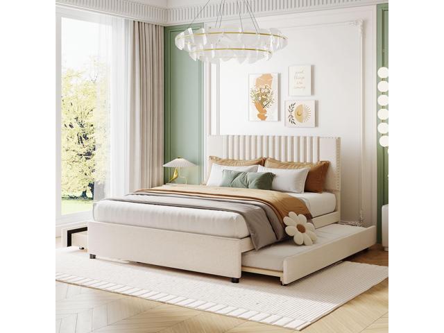 Click here for Queen Size Upholstered Platform Bed with 2 Drawers... prices