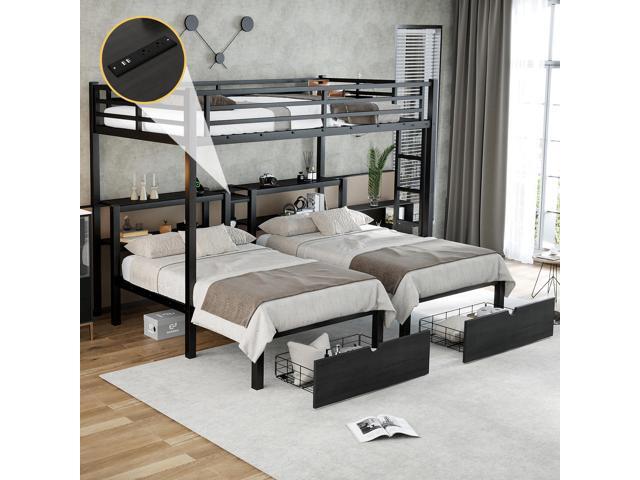 Click here for Full XL Over Twin & Twin Triple Bunk Bed with Draw... prices