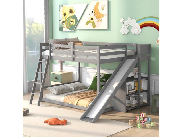 Click here for Full over Full Bunk Bed with Ladder  Slide and She... prices
