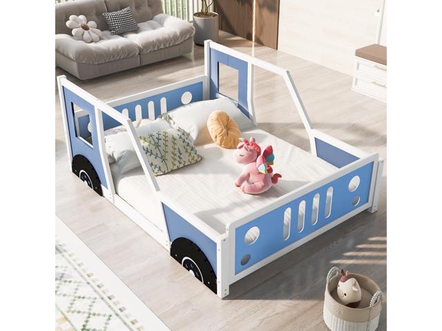 Click here for Full Size Classic Car-Shaped Platform Bed with Whe... prices