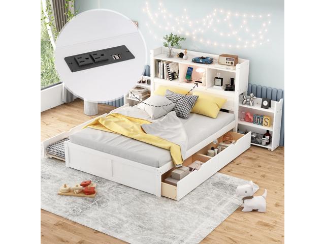 Click here for Full Size Storage Platform Bed with Pull Out Shelv... prices