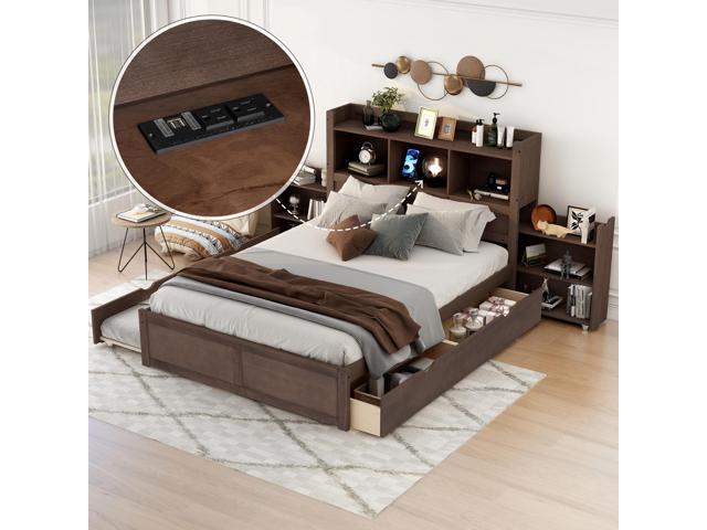Click here for Full Size Storage Platform Bed with Pull Out Shelv... prices