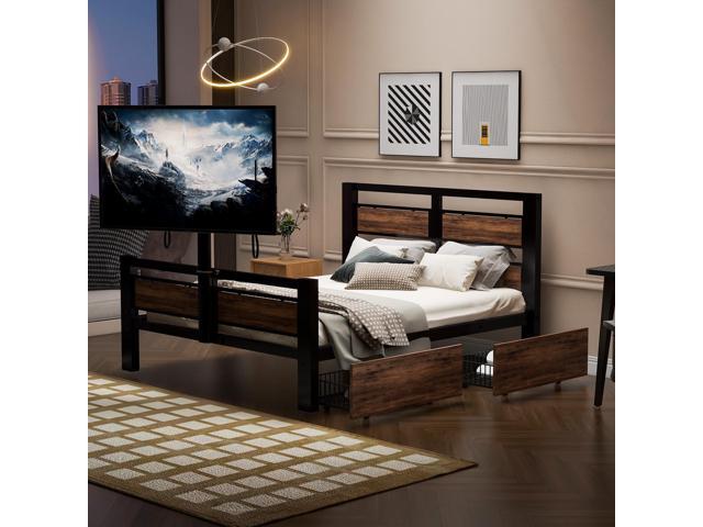 Click here for Twin Size Metal Platform Bed with MDF Headboard an... prices
