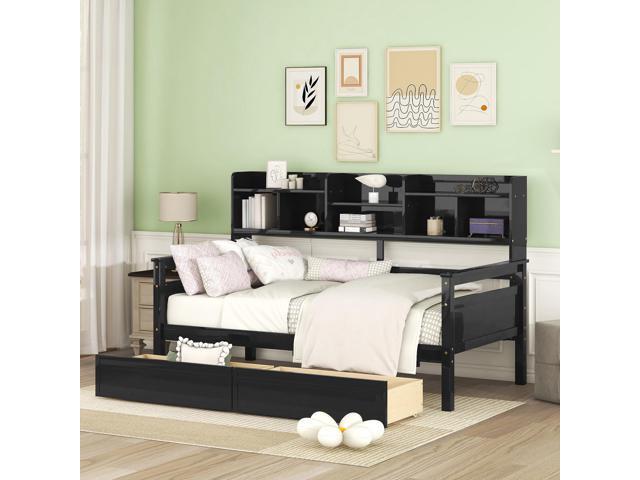 Click here for Twin size Daybed  Wood Slat Support  with Bedside... prices