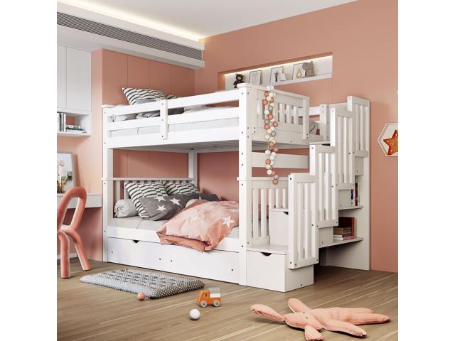 Click here for Full Over Full Bunk Bed with Shelves and 6 Storage... prices