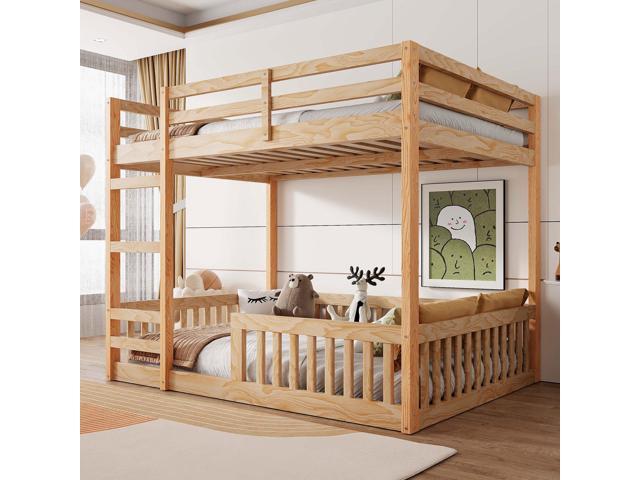Click here for Full over Full Wood Bunk Bed with Ladder and Guard... prices