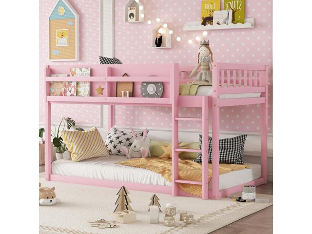 Click here for Low Twin Over Twin Bunk Bed  Floor Bunk Bed with L... prices