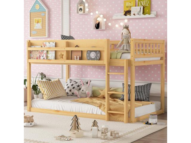 Click here for Low Twin Over Twin Bunk Bed  Floor Bunk Bed with L... prices