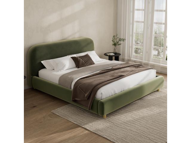 Click here for King Size Platform Bed with Velvet Fabric  Upholst... prices