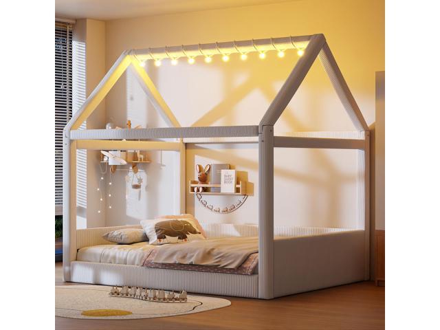 Click here for Full Size Upholstered House Daybed with LED Light... prices