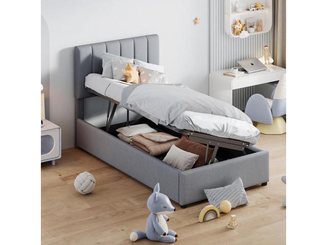 Click here for Twin Size Upholstered Platform Bed with a Hydrauli... prices