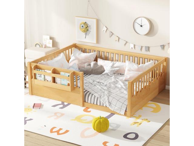 Click here for Full Floor bed with Heightened Fence and bookshelf... prices