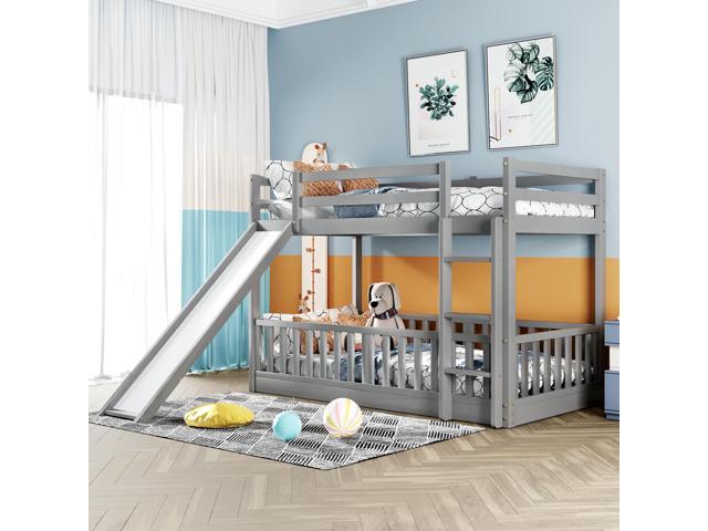 Click here for Twin Over Twin Bunk Bed with Slide and Ladder  Gra... prices