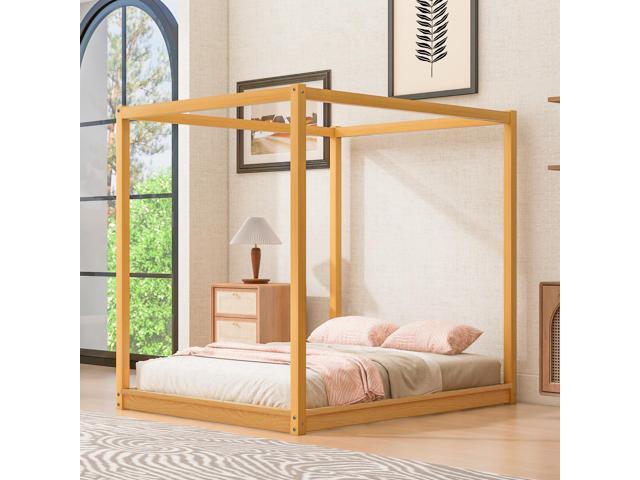 Click here for Queen Size Canopy Platform Bed with Support Legs N... prices