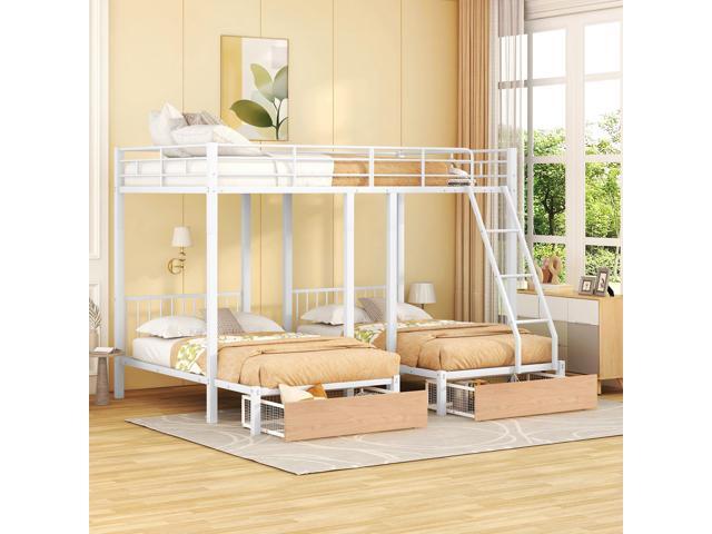 Click here for Full Over Twin & Twin Bunk Bed  Metal Triple Bunk... prices