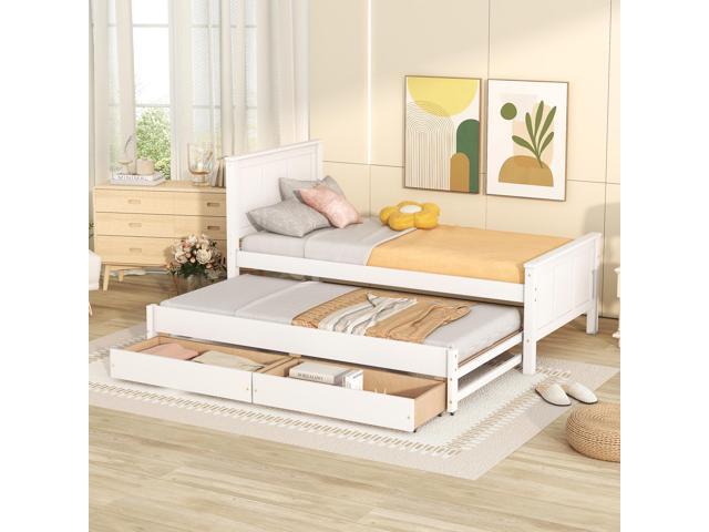 Click here for Twin Size Platform Bed with Trundle and Drawers  W... prices