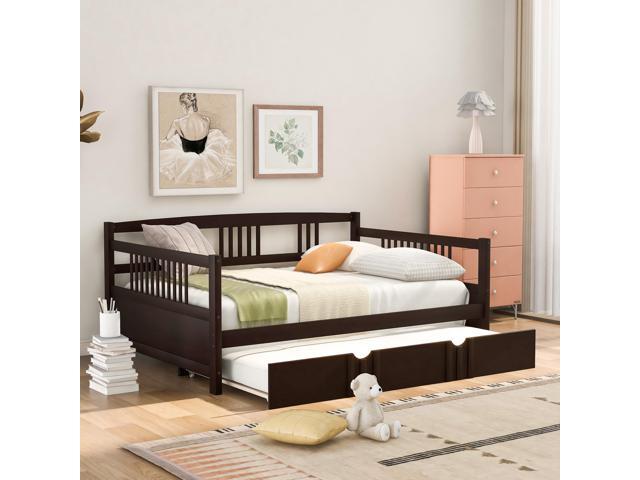 Click here for Full Size Daybed Wood Bed with Twin Size Trundle E... prices