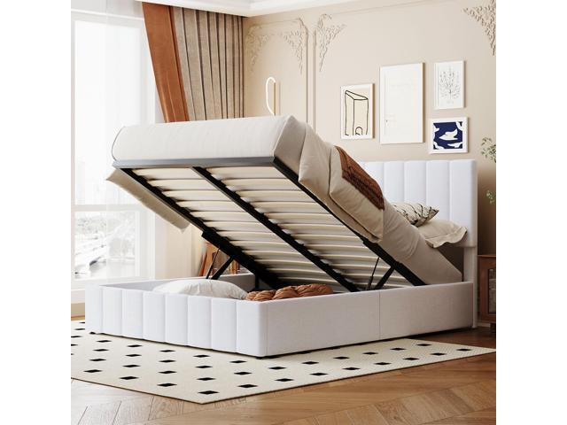 Click here for Queen size Upholstered Platform bed with a Hydraul... prices