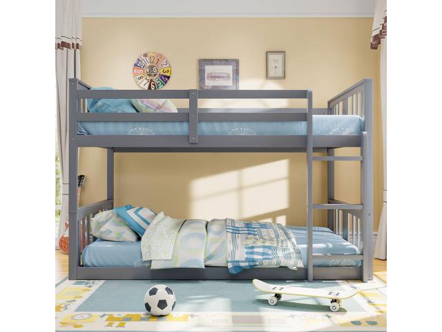 Click here for Twin Over Twin Bunk Bed with Ladder  Gray (Old SKU... prices