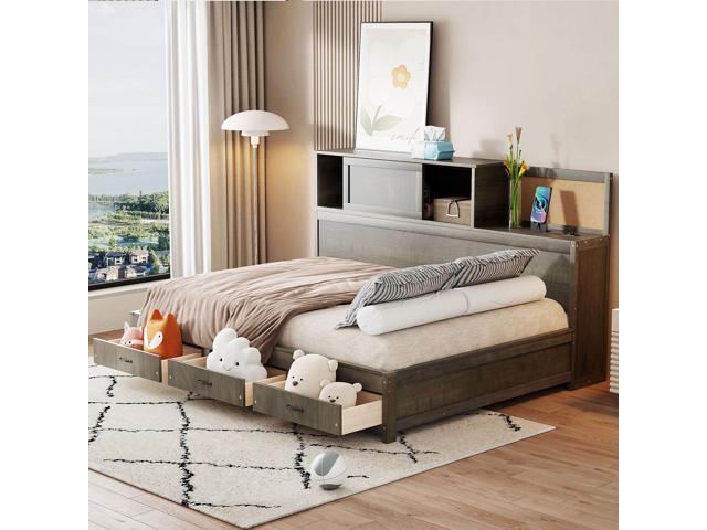 Click here for Full Size Wooden Daybed with 3 Storage Drawers  Up... prices