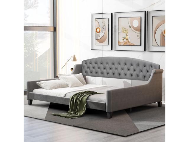 Click here for Modern Luxury Tufted Button Daybed  Full  Gray (Ol... prices