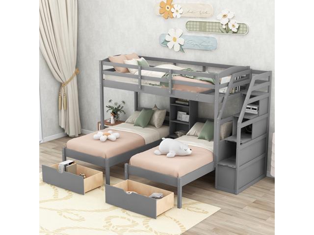 Click here for Twin over Twin & Twin Bunk Bed  Triple Bunk Bed wi... prices