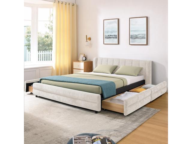 Click here for Queen Size Upholstered Bed Frame with Thick Fabric... prices