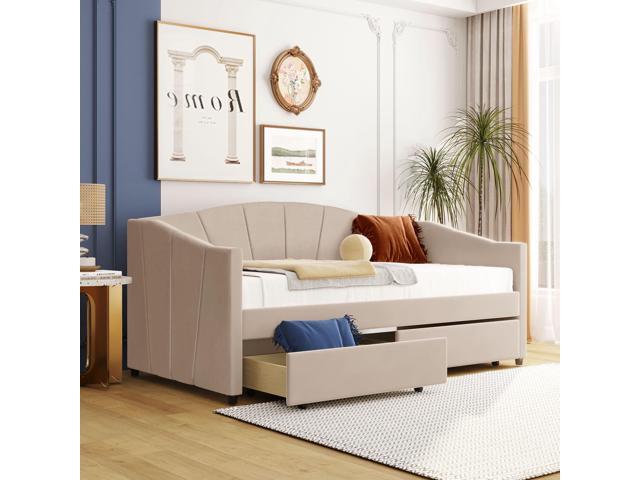 Click here for Upholstered daybed Twin Size with Two Drawers and... prices