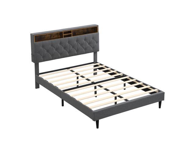 Click here for Queen-Size Upholstered Platform Bed Frame with a M... prices