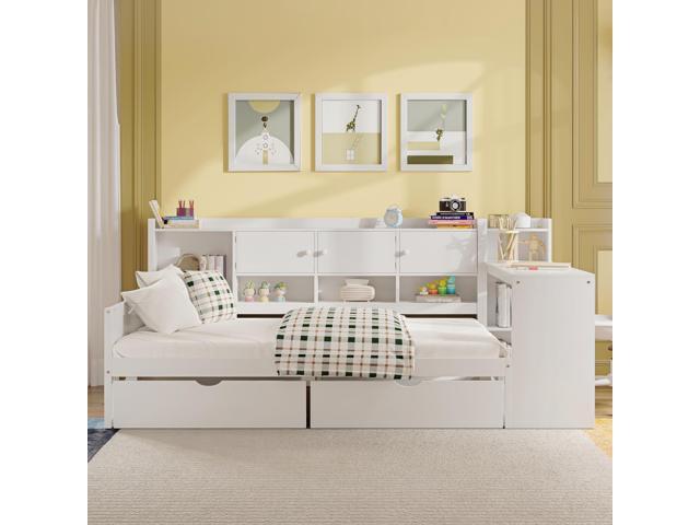 Click here for Wooden L-Shape Daybed with Seven Storage Cabinets... prices