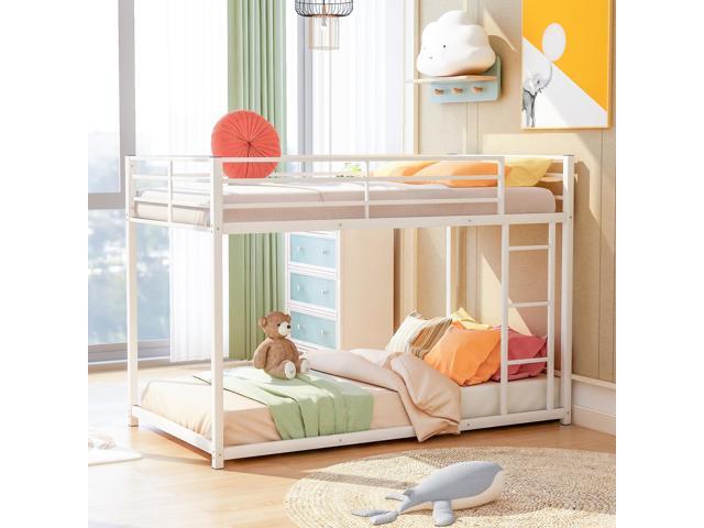 Click here for Twin over Twin Metal Bunk Bed  Low Bunk Bed with L... prices