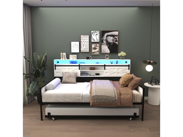 Click here for Twin Daybed with Trundle  Farmhouse Daybed Frame w... prices