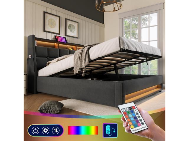 Click here for Queen size Upholstered Platform bed with a Hydraul... prices