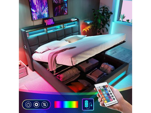 Click here for Full size Upholstered Platform bed with a Hydrauli... prices