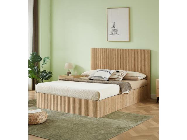 Click here for Queen Size Lift Up Storage Bed Frame  Wooden corru... prices