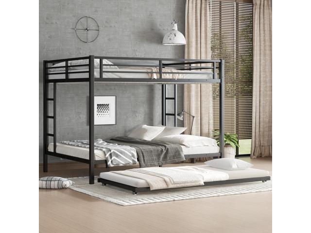 Click here for Queen over Queen Metal Bunk Bed with Twin Size Tru... prices