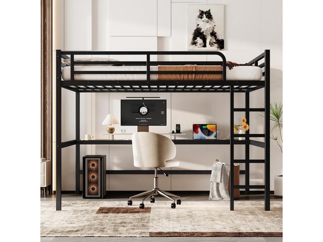 Click here for Metal Queen Size Loft Bed with Power Outlet and LE... prices