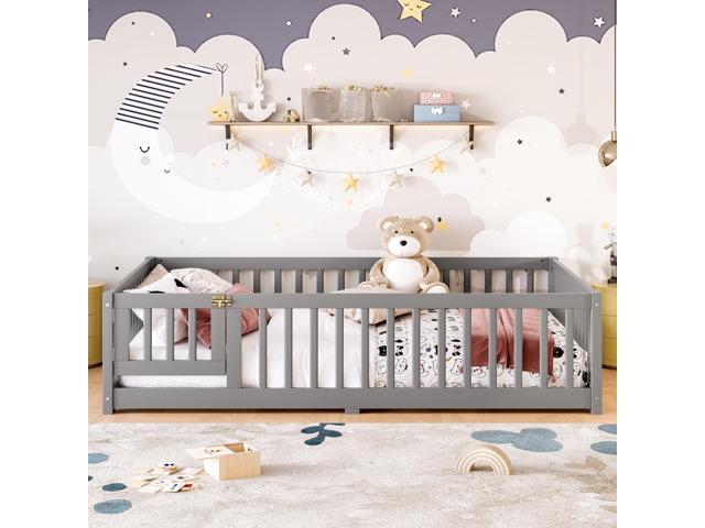 Click here for Full Size Bed Floor Bed with Safety Guardrails and... prices