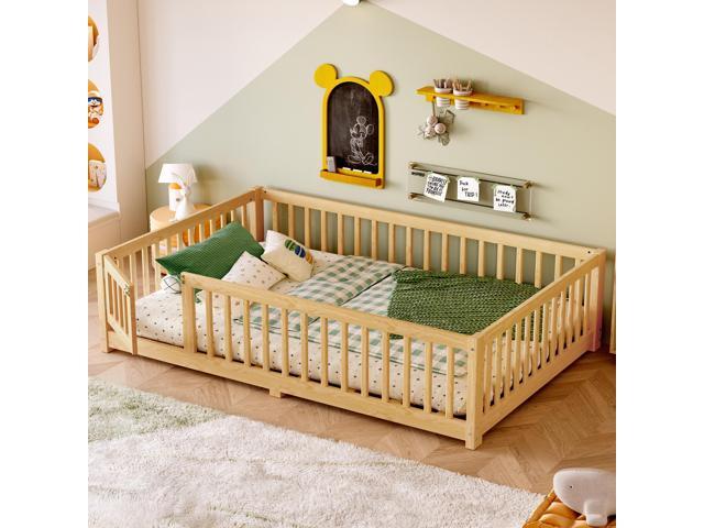 Click here for Full Size Bed Floor Bed with Safety Guardrails and... prices