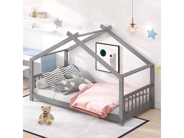 Click here for Twin Size House Bed Wood Bed  Gray(OLD SKU:WF28252... prices