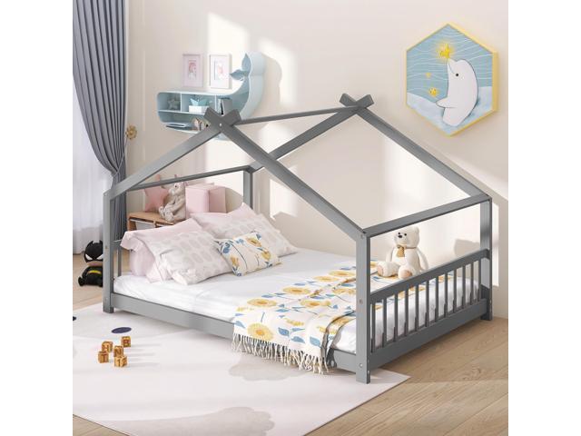 Click here for Full Size House Bed Wood Bed  Gray(OLD SKU:WF28252... prices