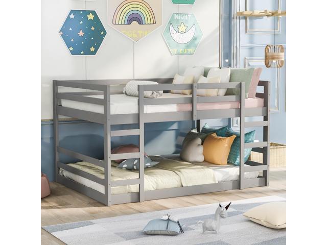 Click here for Full Over Full Bunk Bed with Ladder  Gray(OLD SKU:... prices