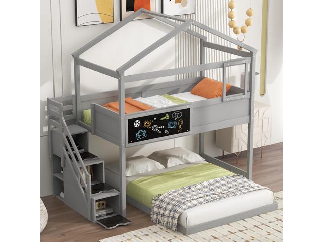 Click here for Twin over Full House Bunk Bed with Storage Stairca... prices