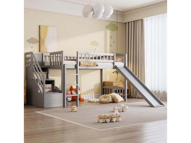 Click here for Stairway Twin Size Loft Bed with Two Drawers and S... prices