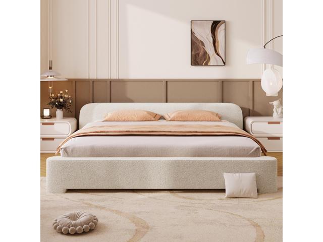 Click here for [Cozy White Bouce Upholstered Bed[ - A Dreamy Addi... prices